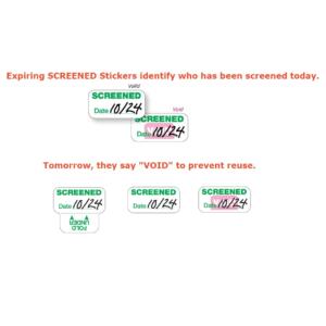 Screened Expiring Tabbed Stickers on Roll - 1000 ID Edge